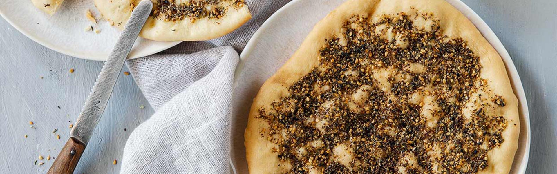 Manakish mit Zatar im Ofen backen - Rezept nach Original