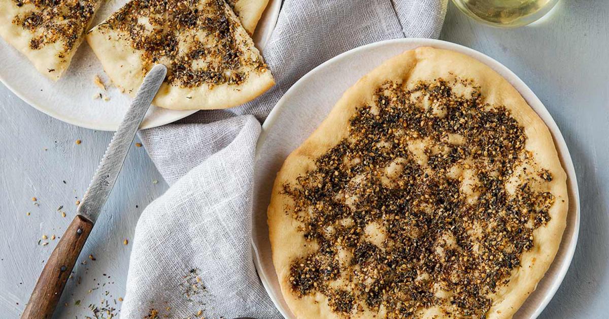 Manakish mit Zatar im Ofen backen - Rezept nach Original
