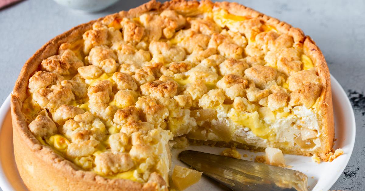 Apfelkuchen Mit Pudding Und Quark Springform